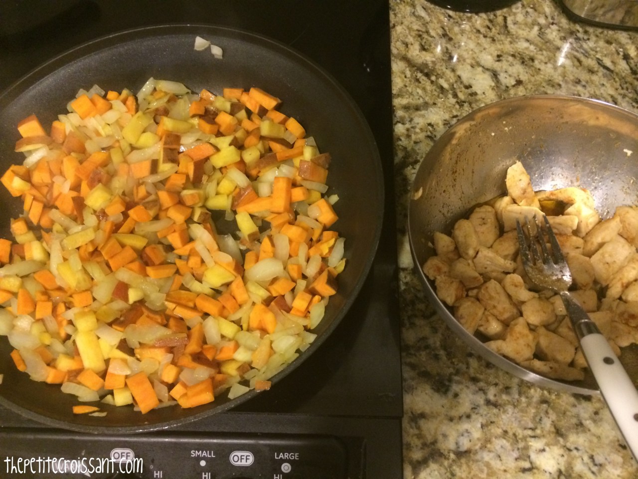 Sweet Potato and Chicken Hash | the petite croissant